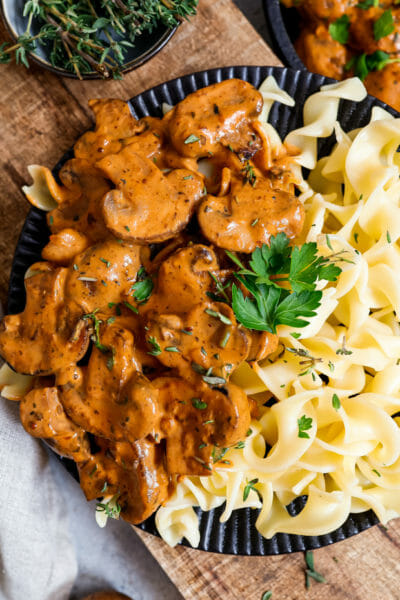 Vegane Champignon-Rahm-Sauce | byanjushka